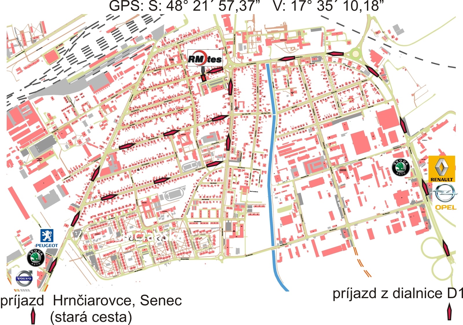 RMTES - Ako k nám - MAPA